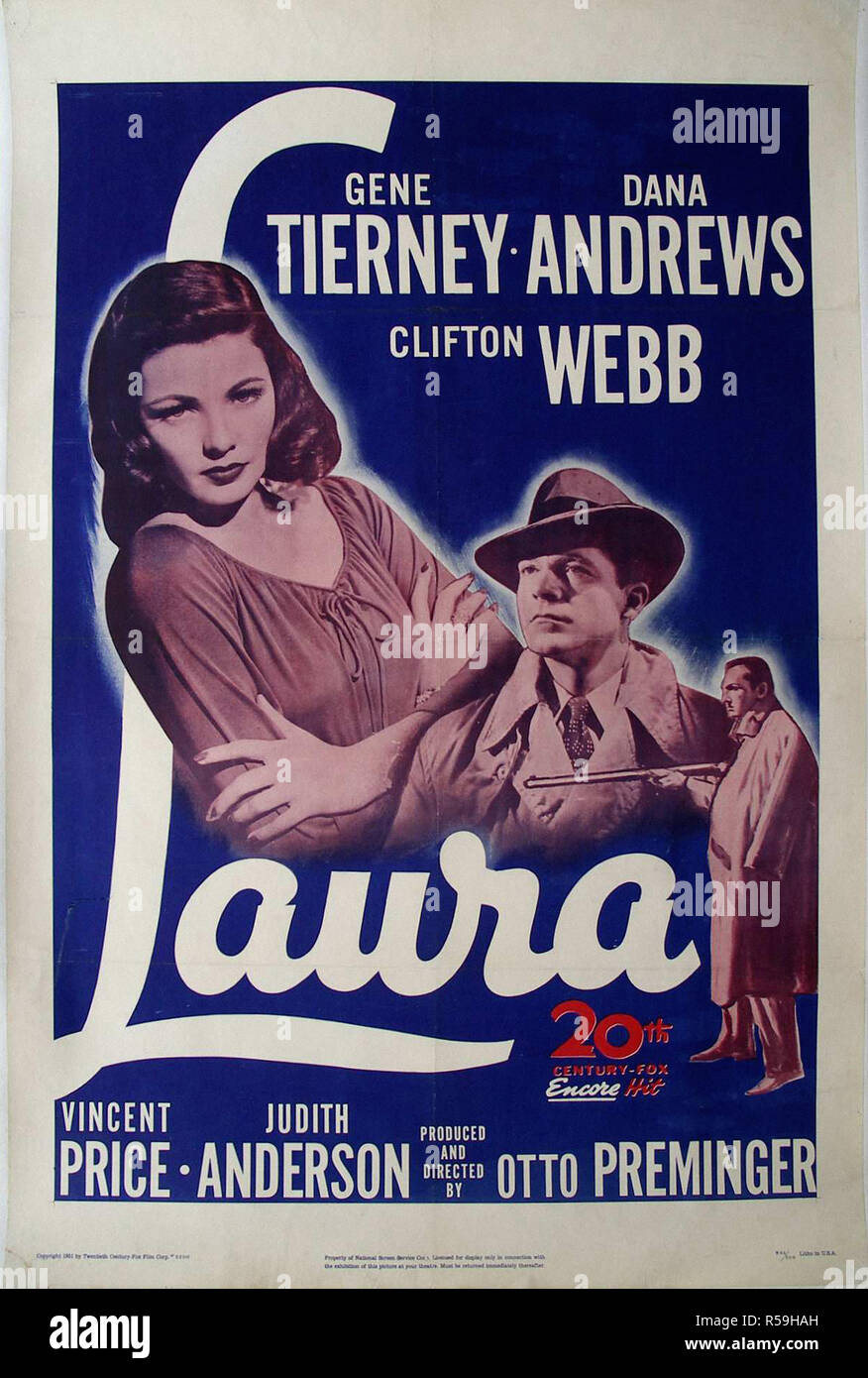 Laura - Original Movie Poster Stock Photo - Alamy