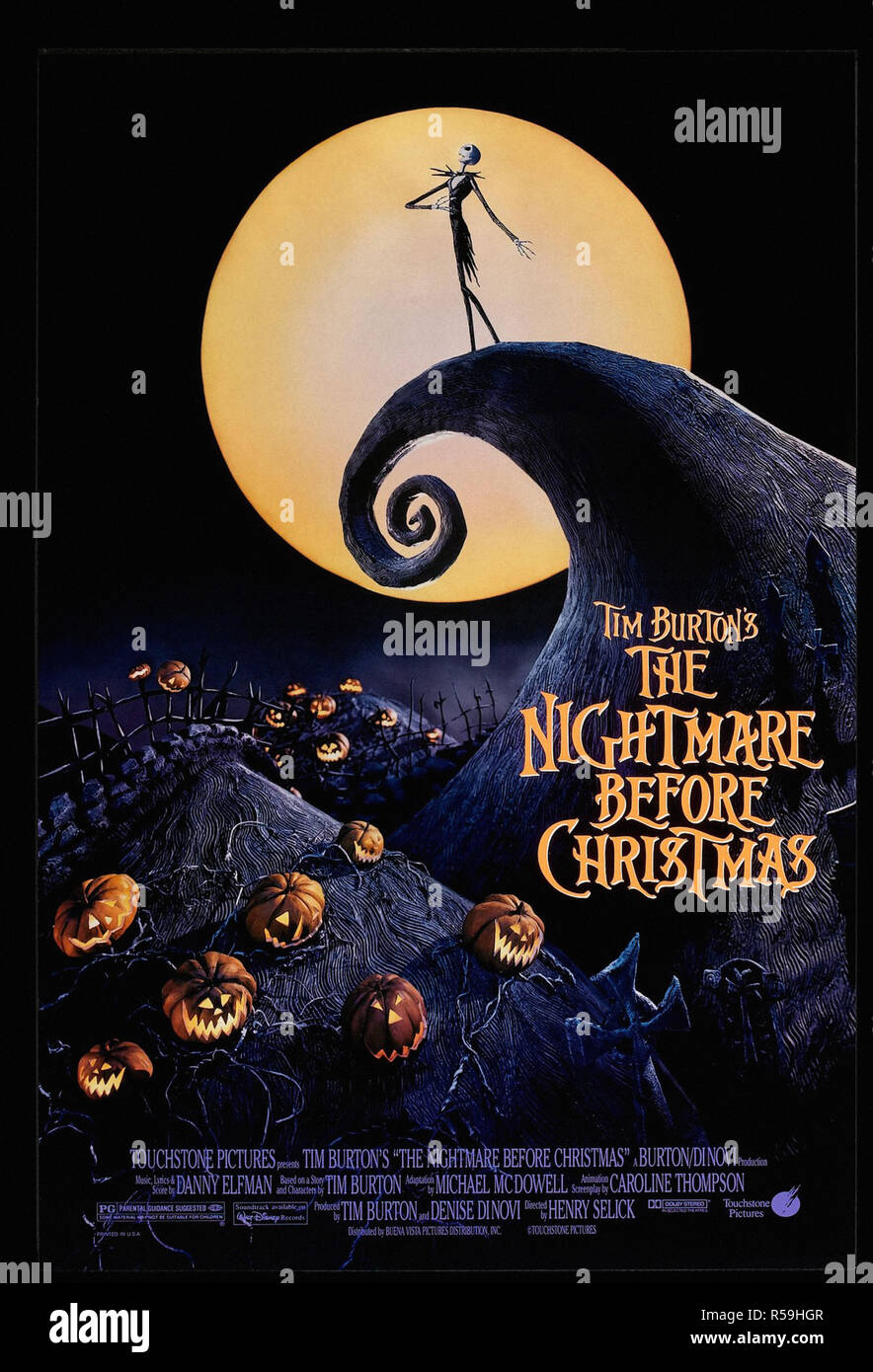 The Nightmare Before Christmas - Original Movie Poster Stock Photo - Alamy