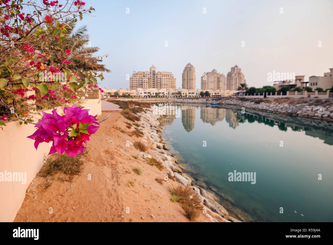 Al Hamra Village at Sunrise Stock Photo - Alamy