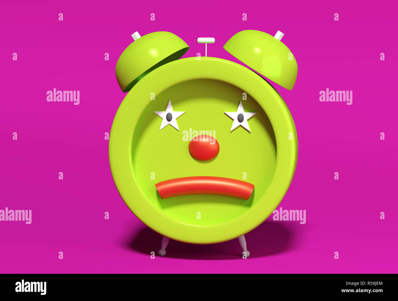 sad clock kawaii icon image Stock Photo - Alamy