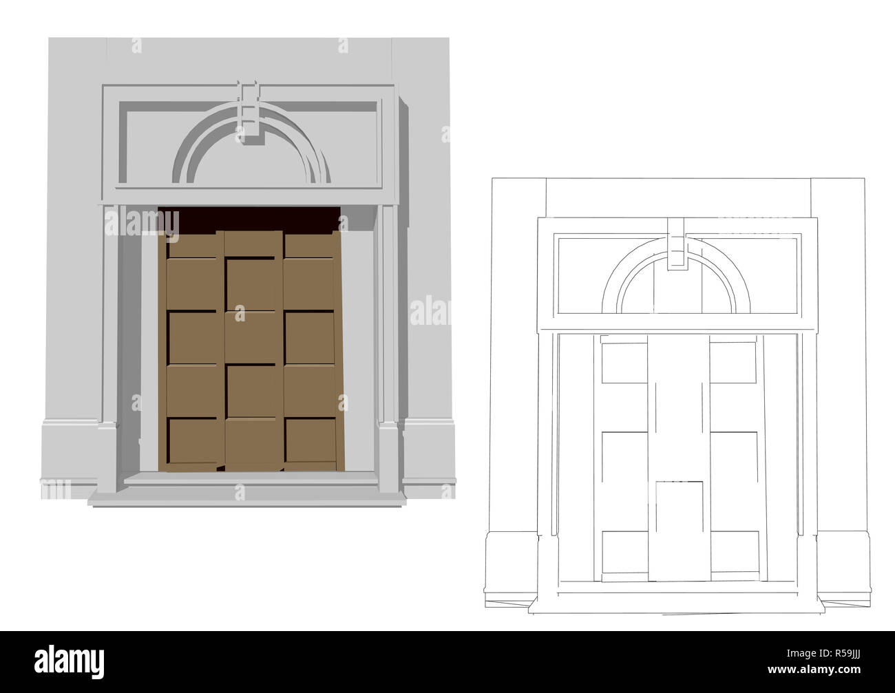 Facade door Cut Out Stock Images & Pictures - Alamy