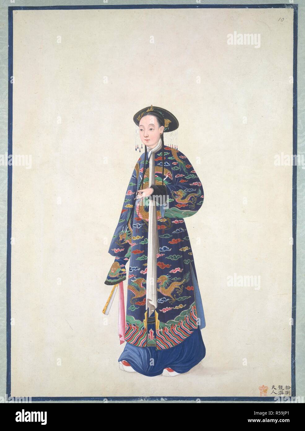 Manchu woman. A volume of Chinese drawings representing Chinese. China ...