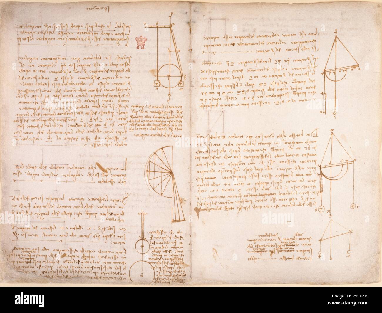 Leonardo da Vinci's notes. Notebook of Leonardo da Vinci. early 16th ...