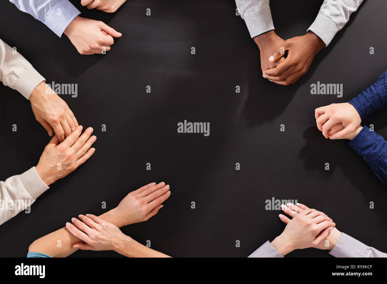 Hands On Black Board Stock Photo - Alamy