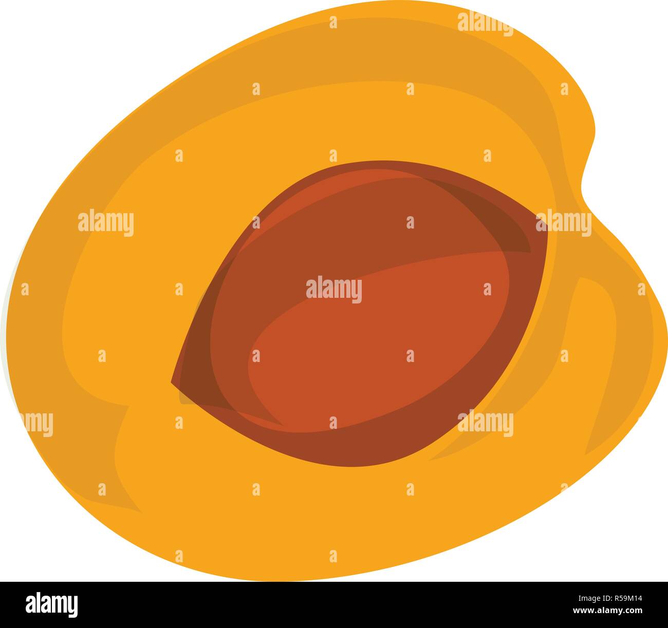 Half peach icon. Cartoon of half peach vector icon for web design ...