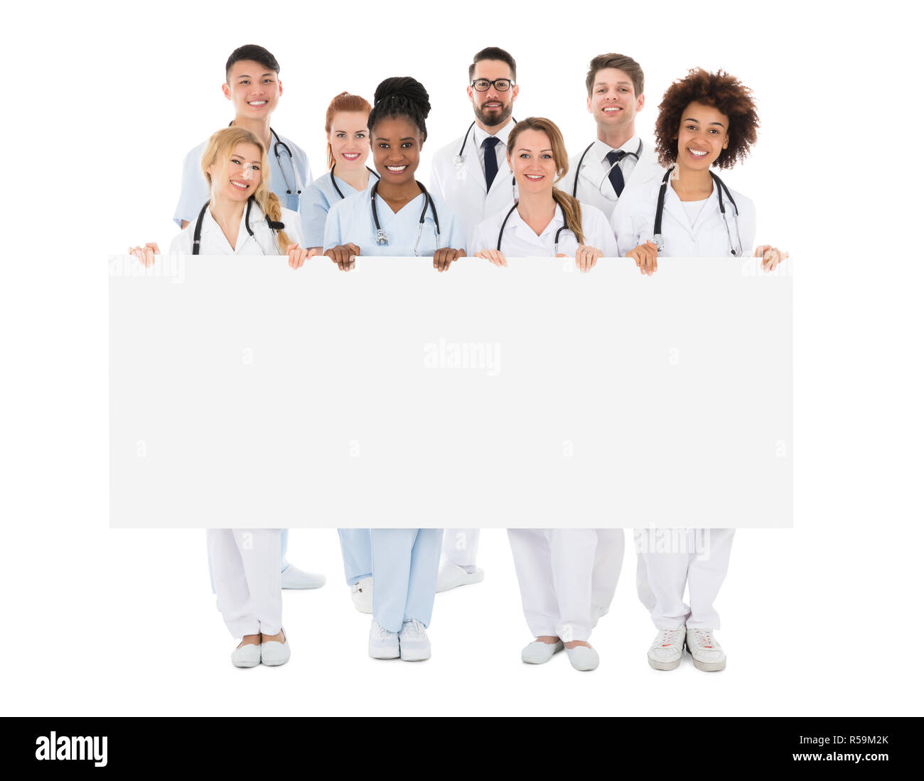 Nurse showing medical sign billboard hi-res stock photography and ...
