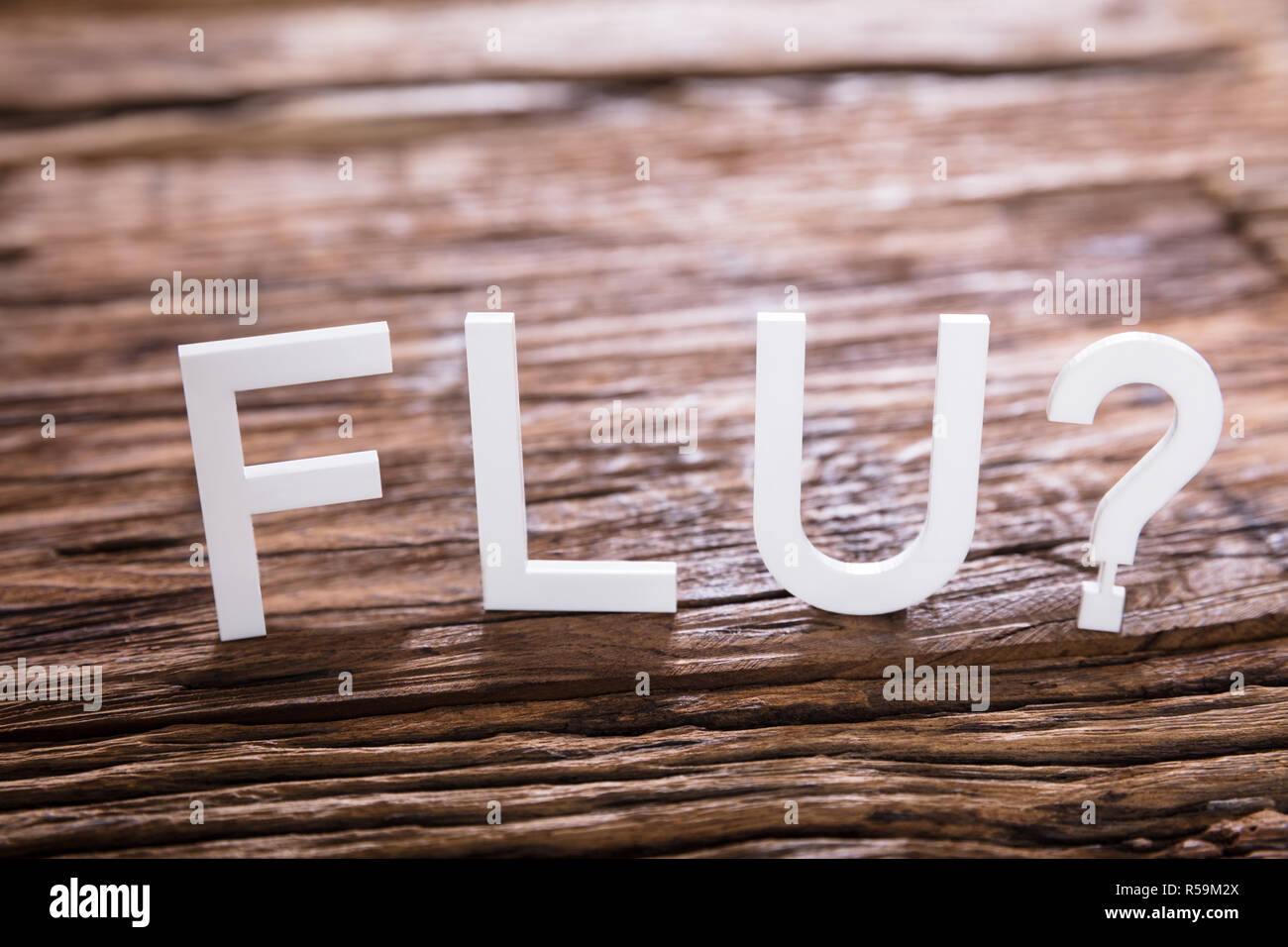 Flu Text With Question Mark Sign Stock Photo - Alamy