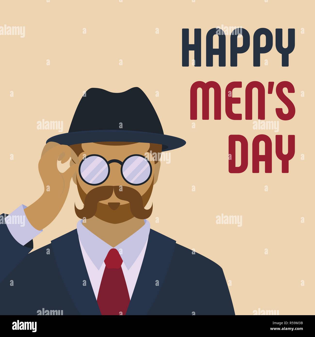 Happy men day concept background. Cartoon illustration of happy men day ...