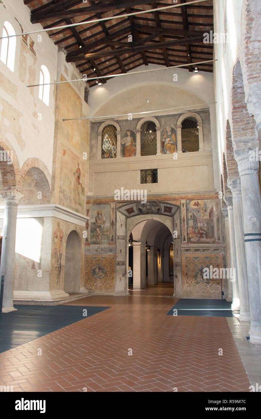 Italy, Brescia - December 24 2017: the internal view of San Salvatore ...