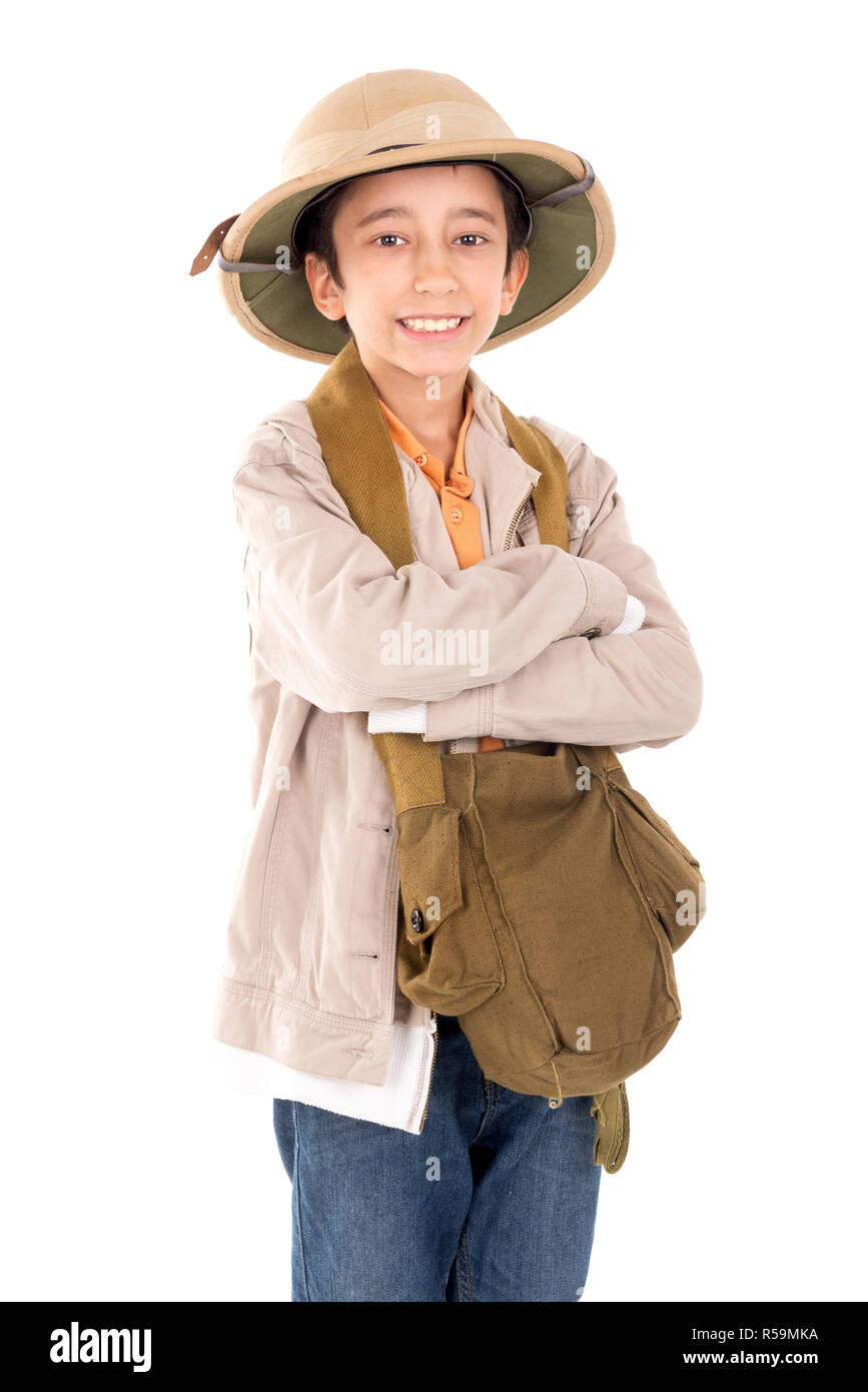Boy in safari clothes Stock Photo - Alamy