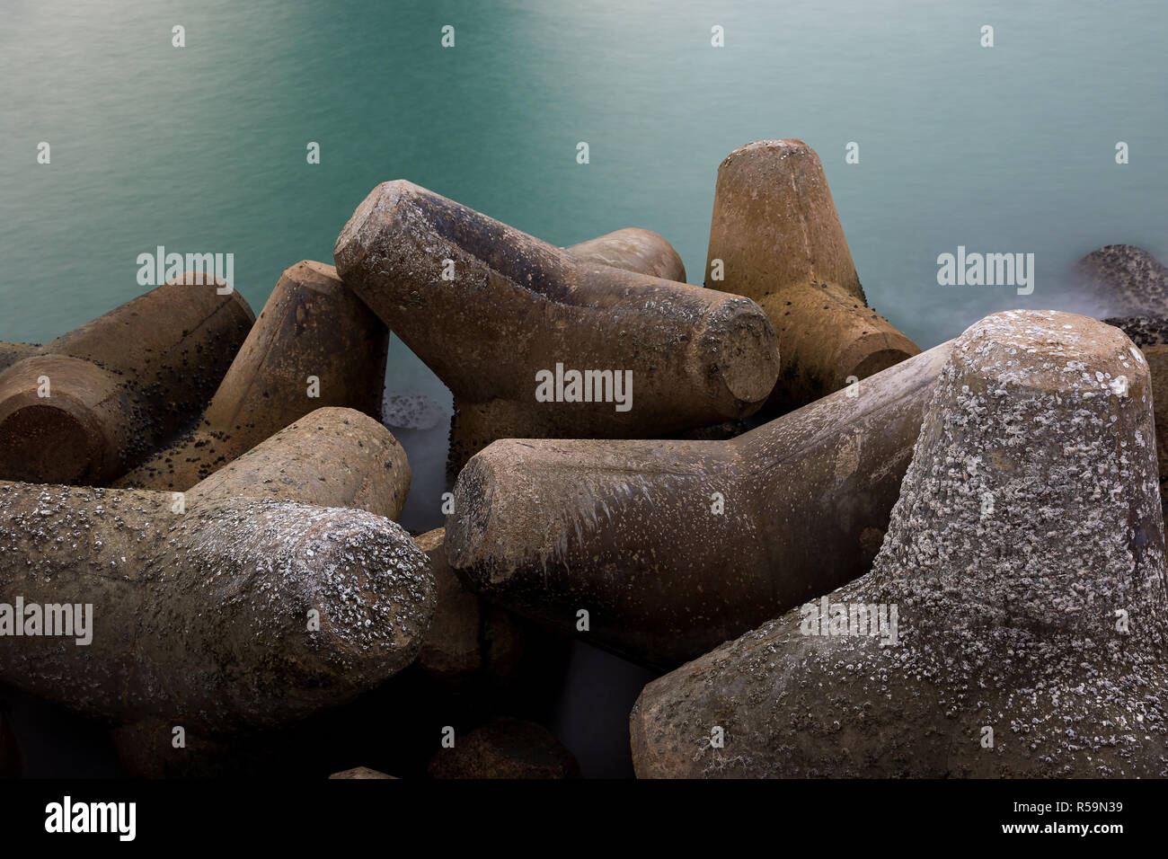 Tetrapods on the beach Stock Photo - Alamy