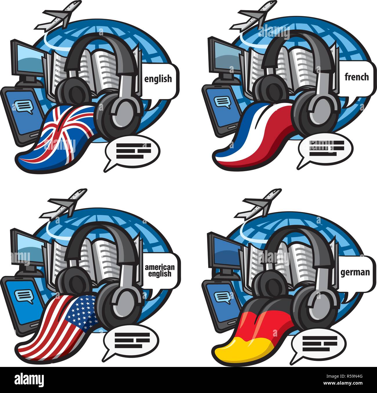 Foreign languages book Stock Vector Images - Alamy