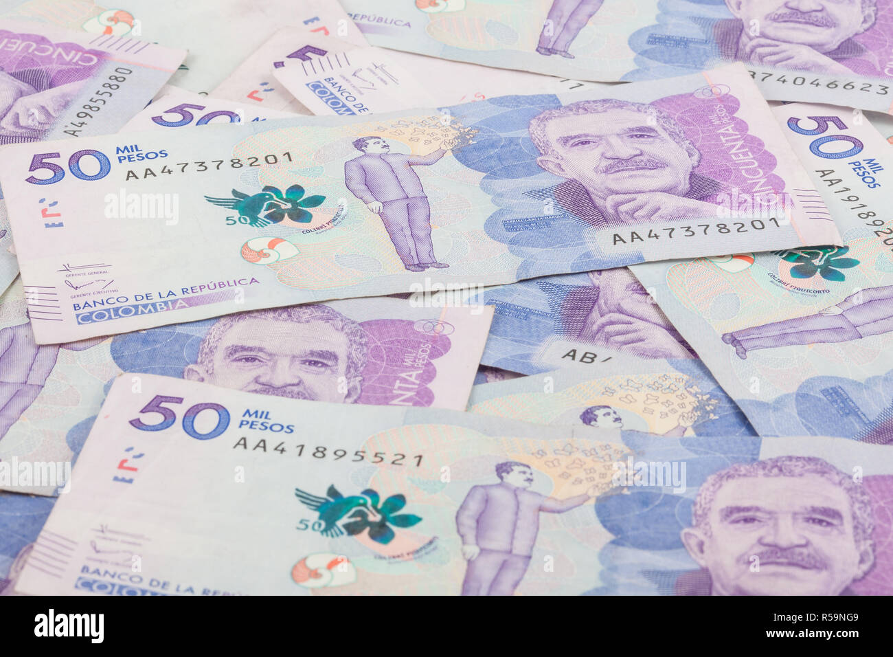 Fifty Thousand Colombian Pesos Bills Stock Photo - Alamy