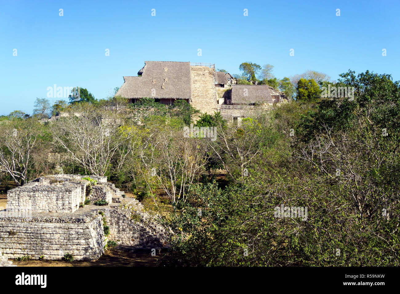 View of Large Mayan Pyramid Stock Photo - Alamy