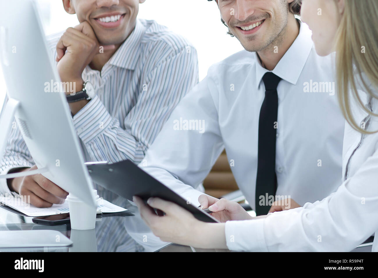 friendly business team discussing promising business ideas Stock Photo ...