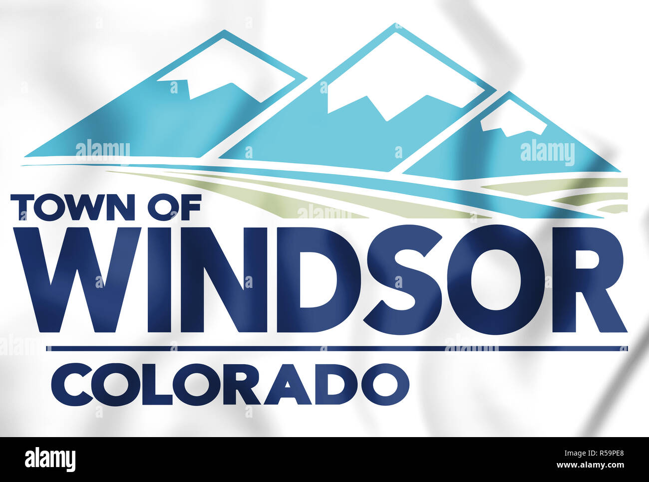 3D Flag of Windsor (Colorado), USA. 3D Illustration Stock Photo - Alamy