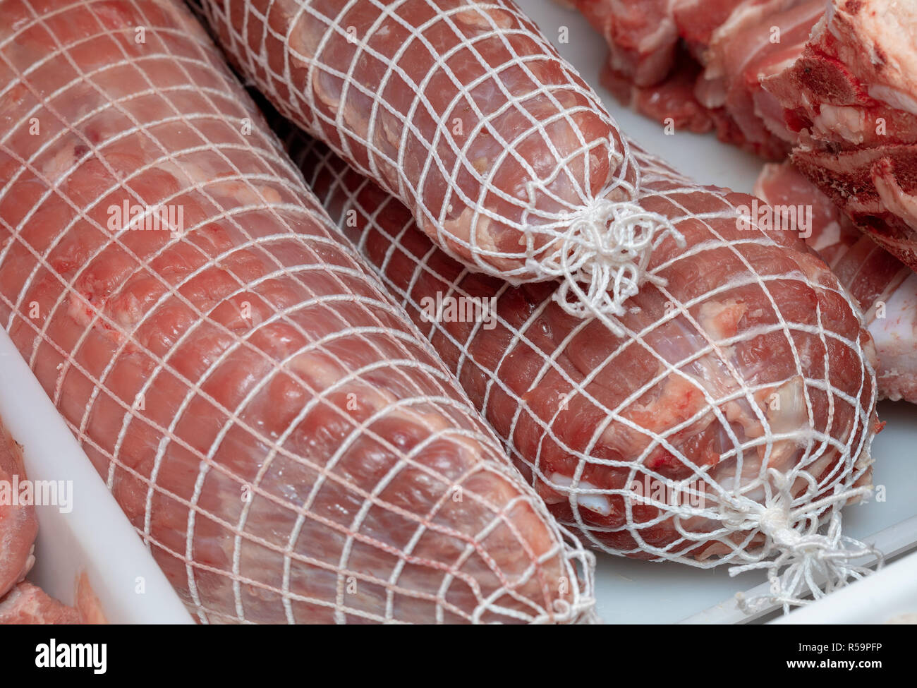 Roti (Pork meat stuffed). Raw and ready to cook Stock Photo - Alamy