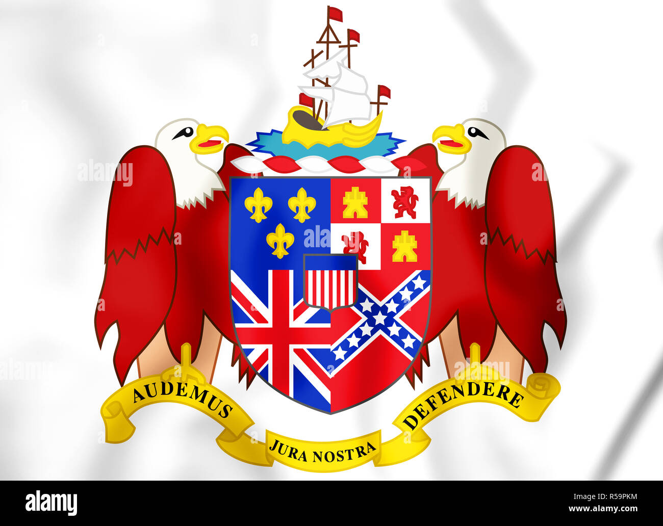 3D Alabama state coat of arms, USA. 3D Illustration Stock Photo - Alamy