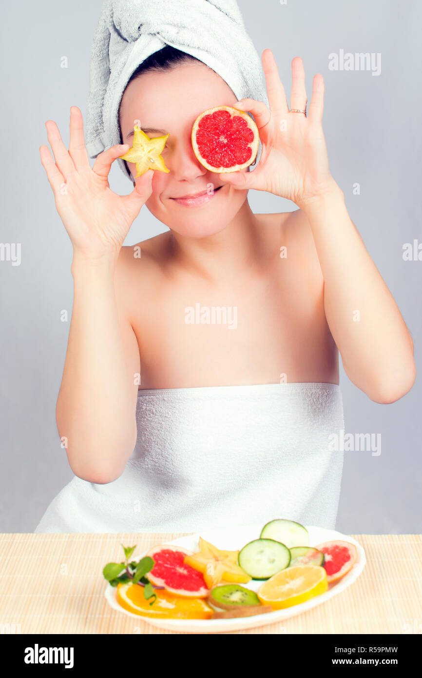 beauty treatment with fruits Stock Photo - Alamy
