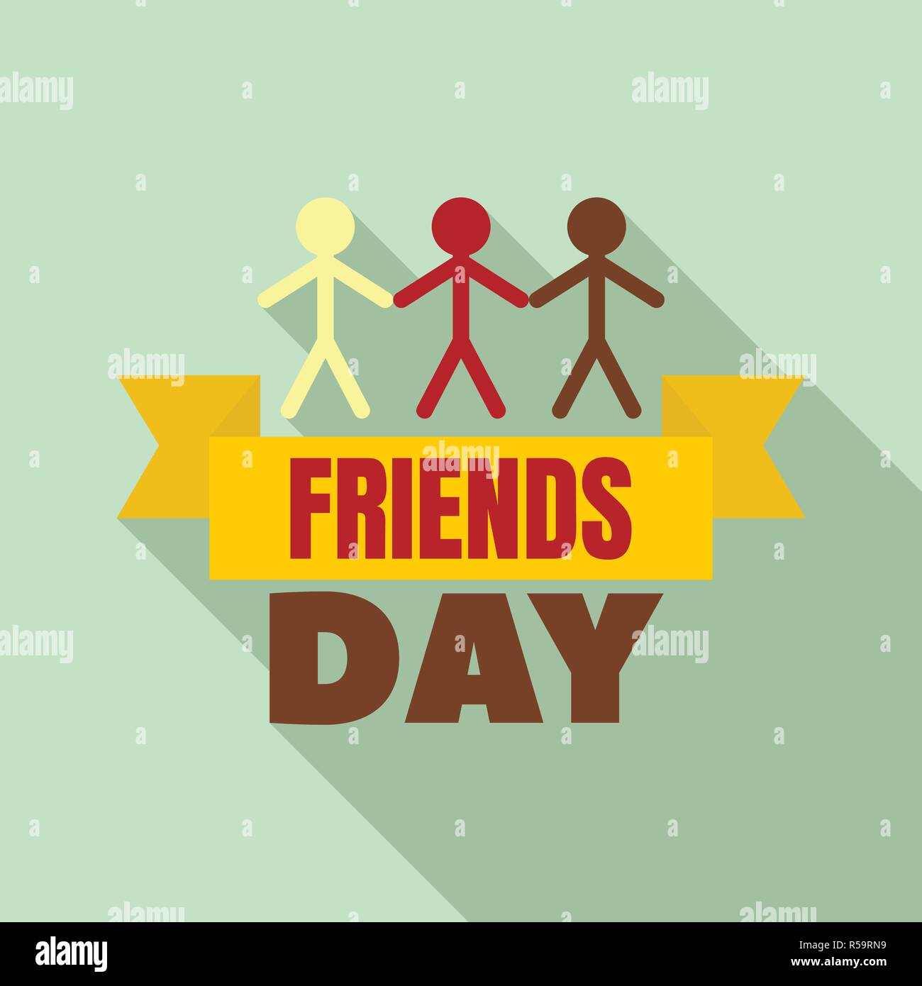Friends group day logo. Flat illustration of friends group day vector ...