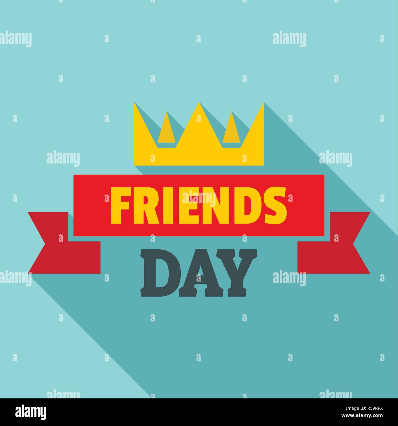 Crown friends day logo. Flat illustration of crown friends day vector ...