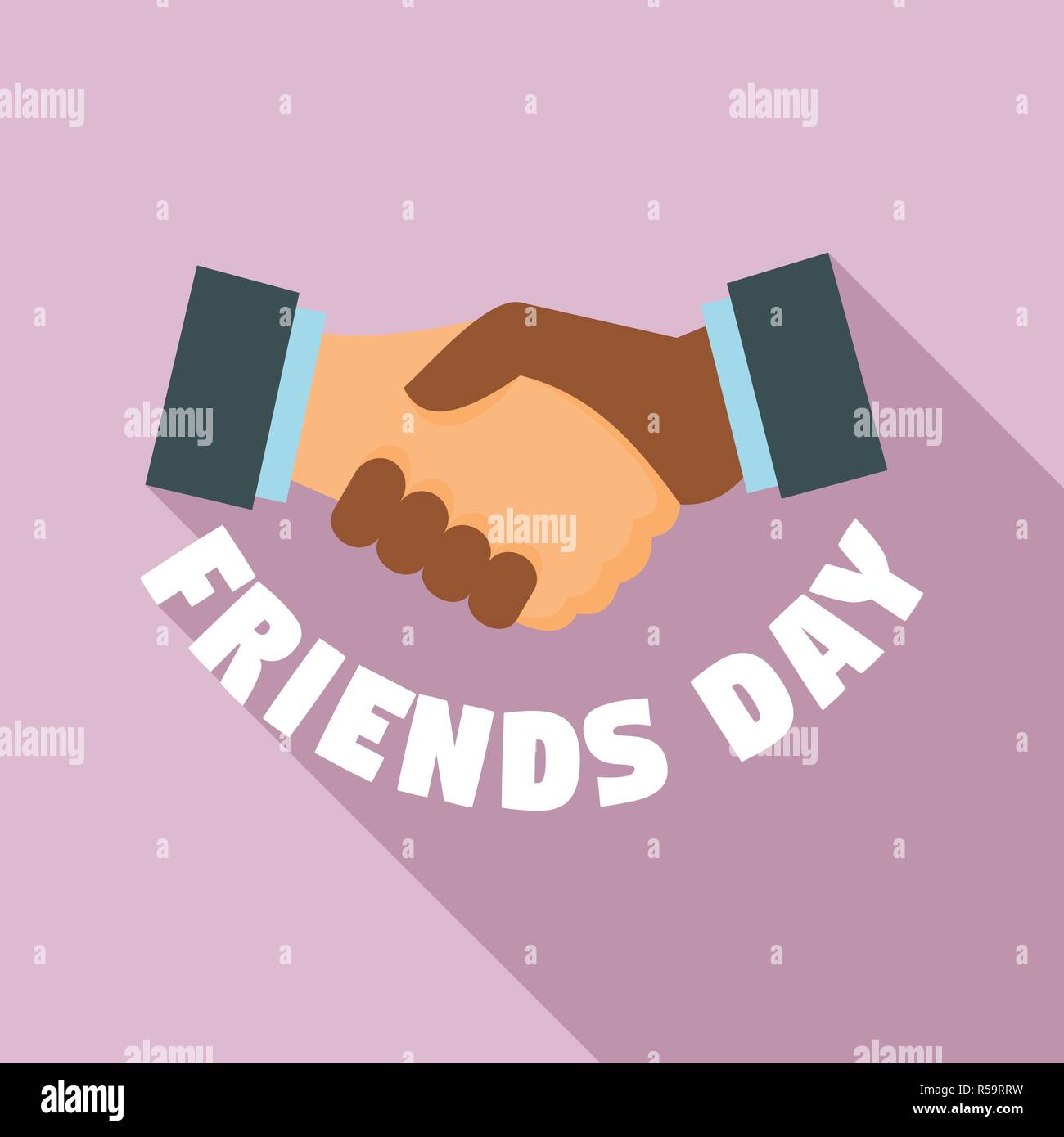 Handshake friends day logo. Flat illustration of handshake friends day ...