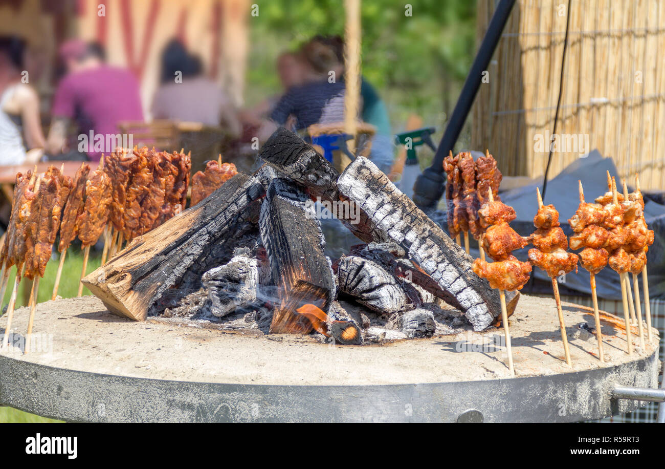 outdoor barbecue scenery Stock Photo - Alamy