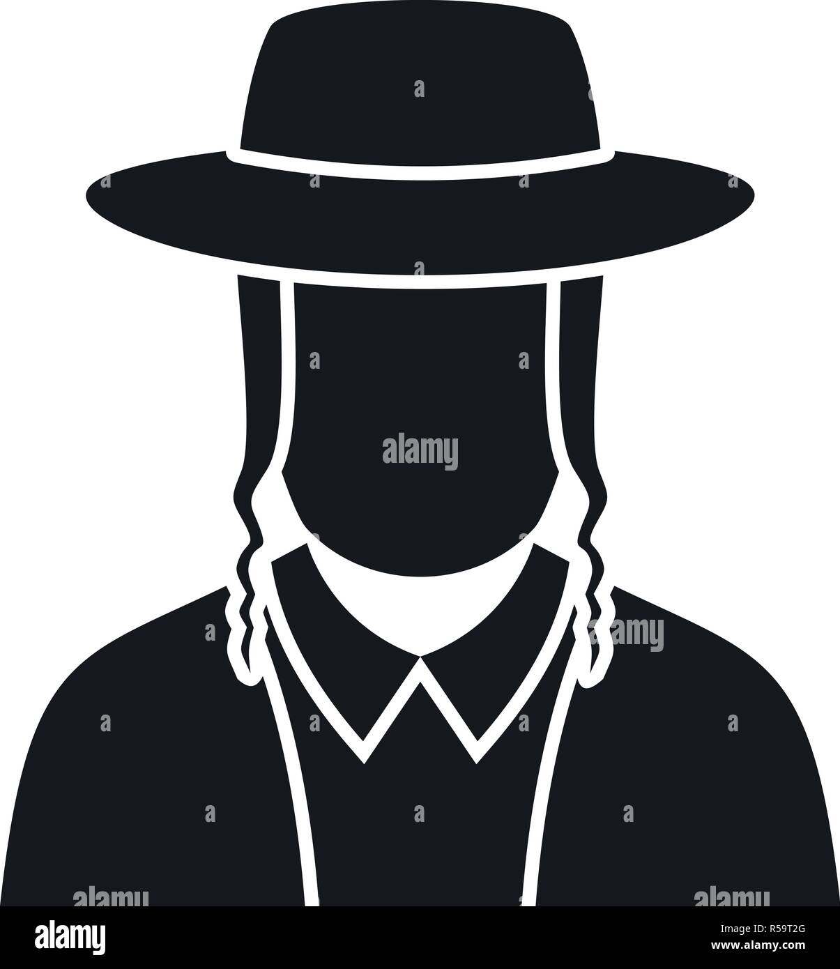 Jewish man face icon. Simple illustration of jewish man face vector ...
