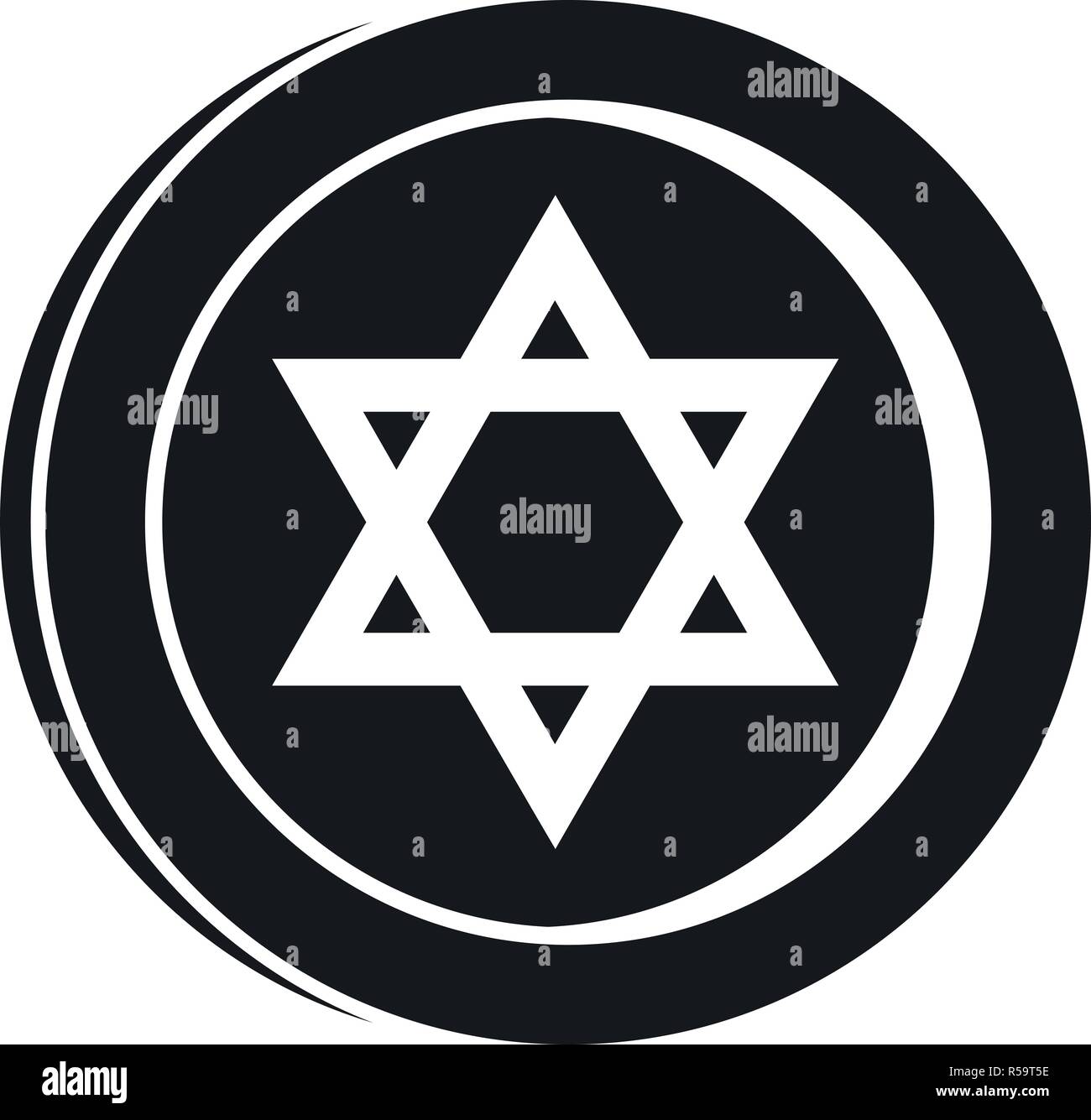 Jewish star coin icon. Simple illustration of jewish star coin vector ...