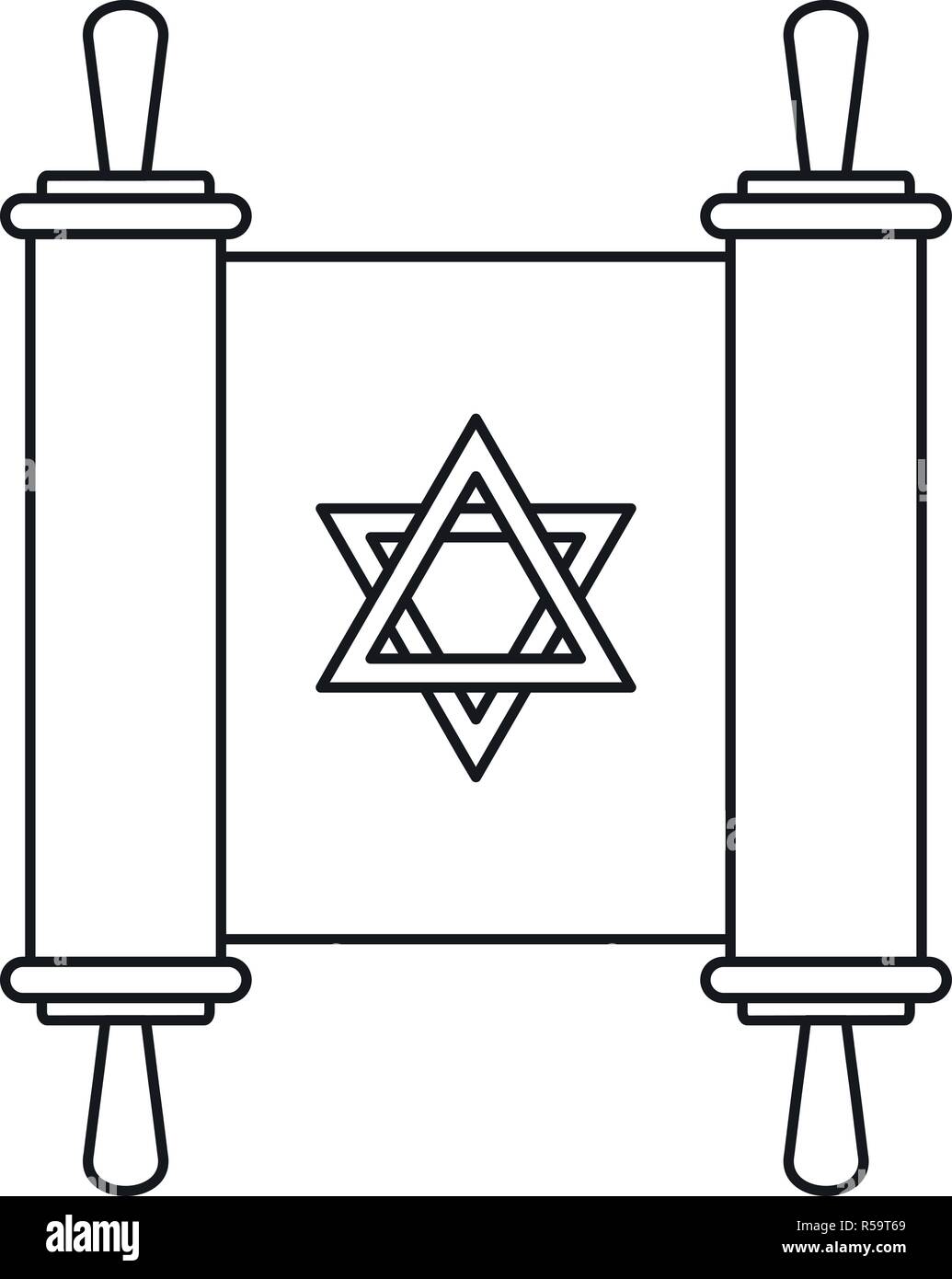 Torah papyrus icon. Outline torah papyrus vector icon for web design ...