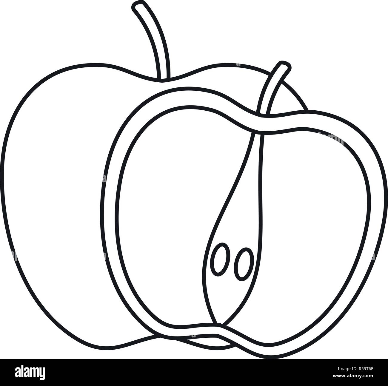 Apple icon. Outline apple vector icon for web design isolated on white ...