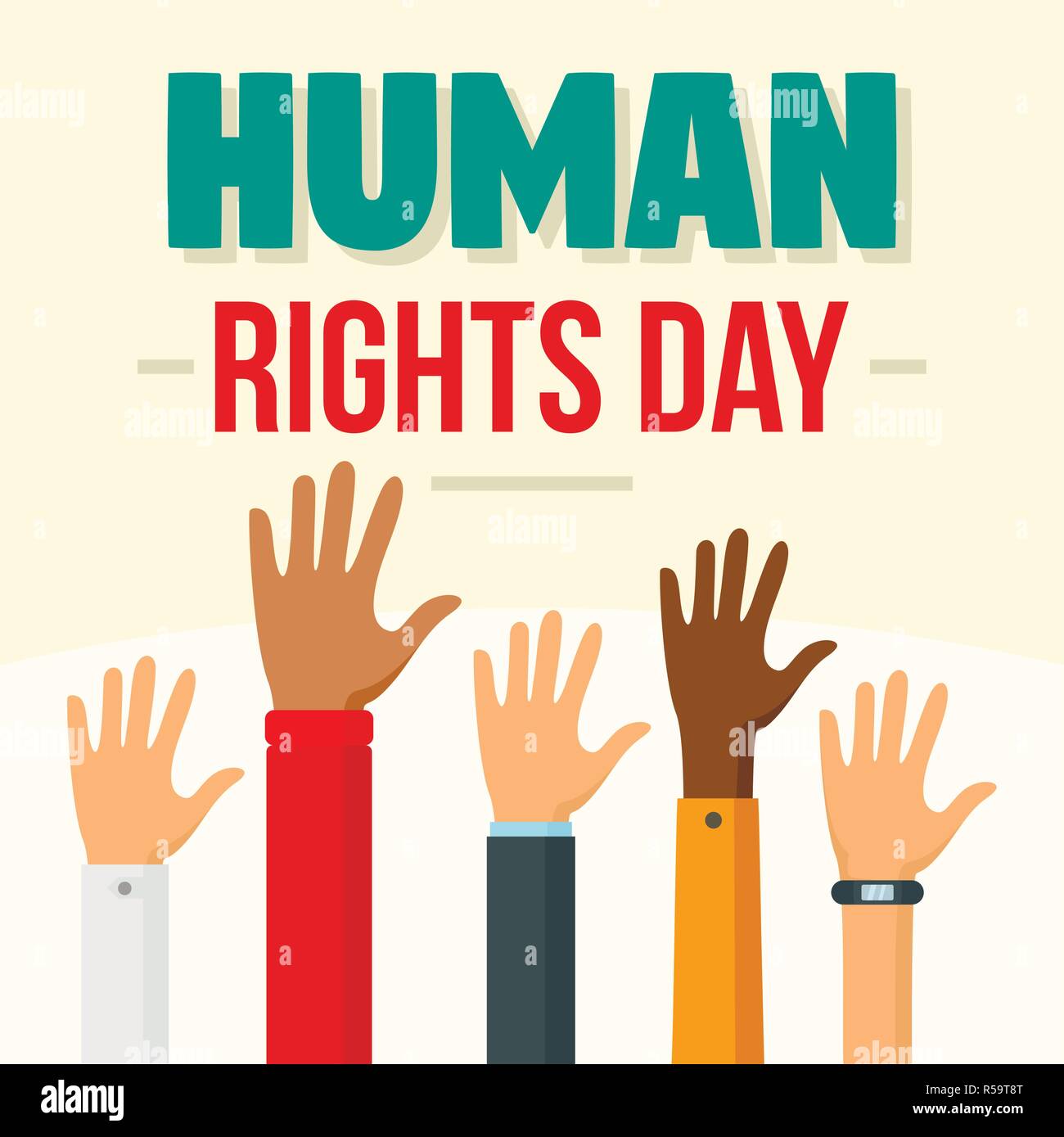 International human rights day concept background. Flat illustration of ...