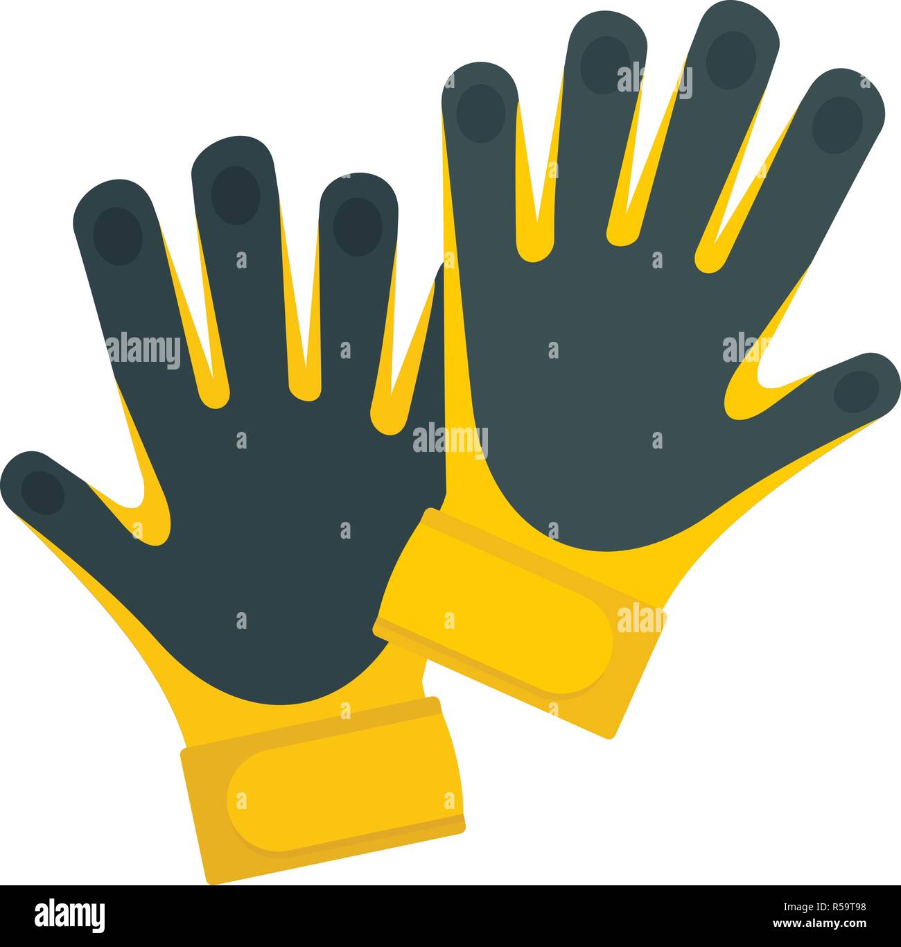 Goal keeper gloves icon. Flat illustration of goal keeper gloves vector ...