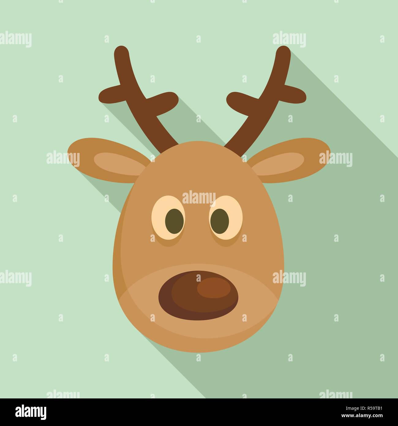 Deer head icon. Flat illustration of deer head vector icon for web ...