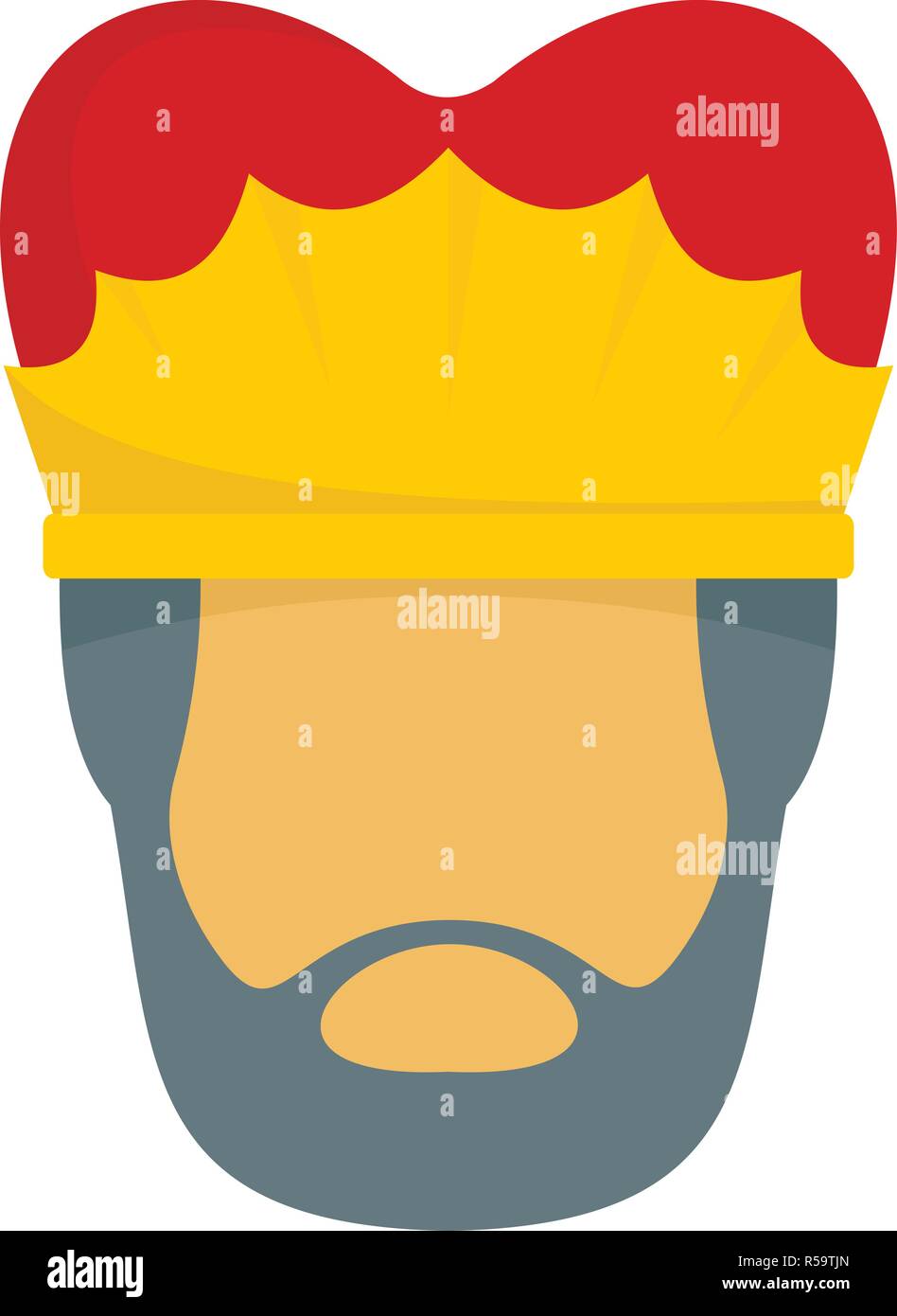 Royal king face icon. Flat illustration of royal king face vector icon ...