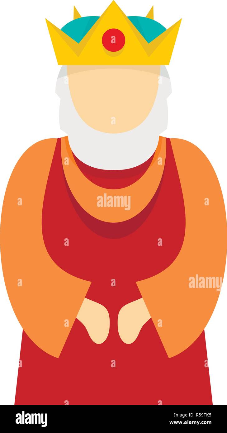 Christian king icon. Flat illustration of christian king vector icon ...