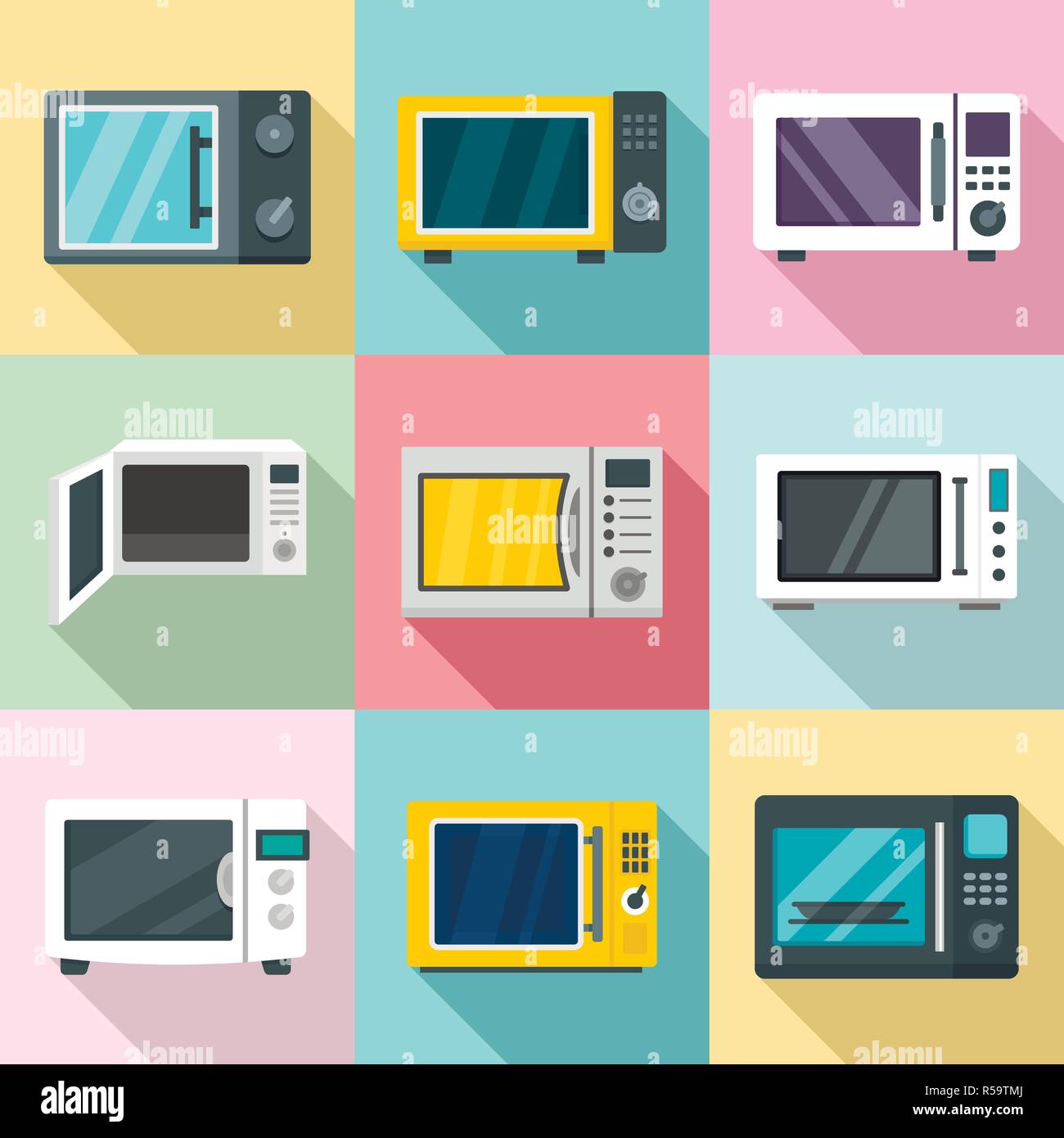 Microwave meal fridge Stock Vector Images - Alamy