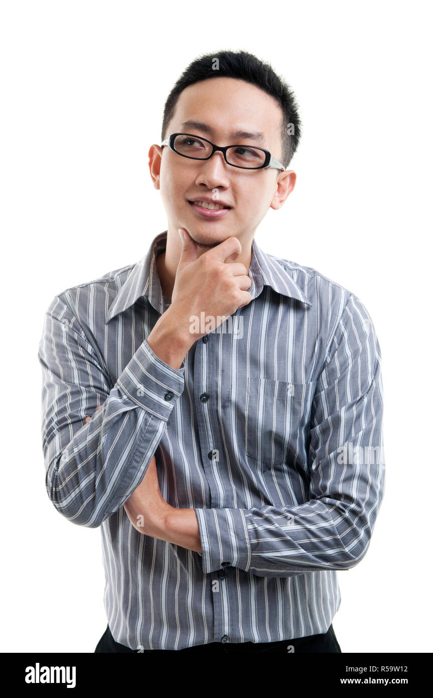 Laughing male executive thinking success hi-res stock photography and ...