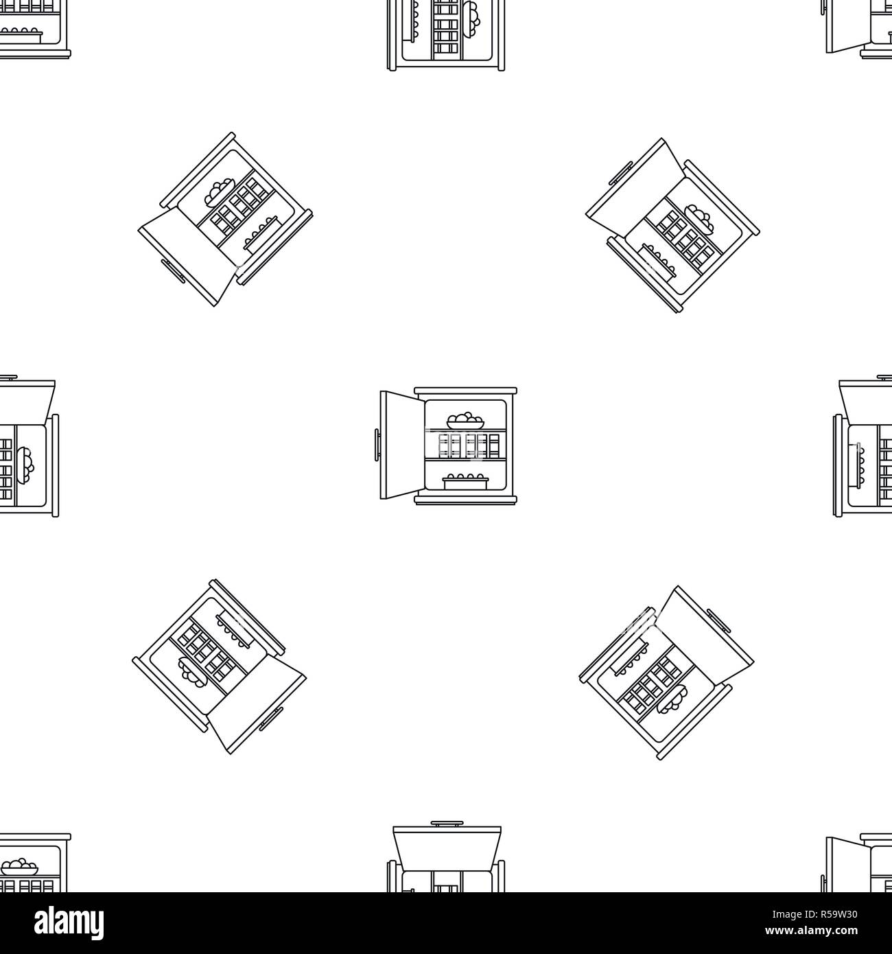 Open food fridge pattern seamless vector repeat geometric for any web ...