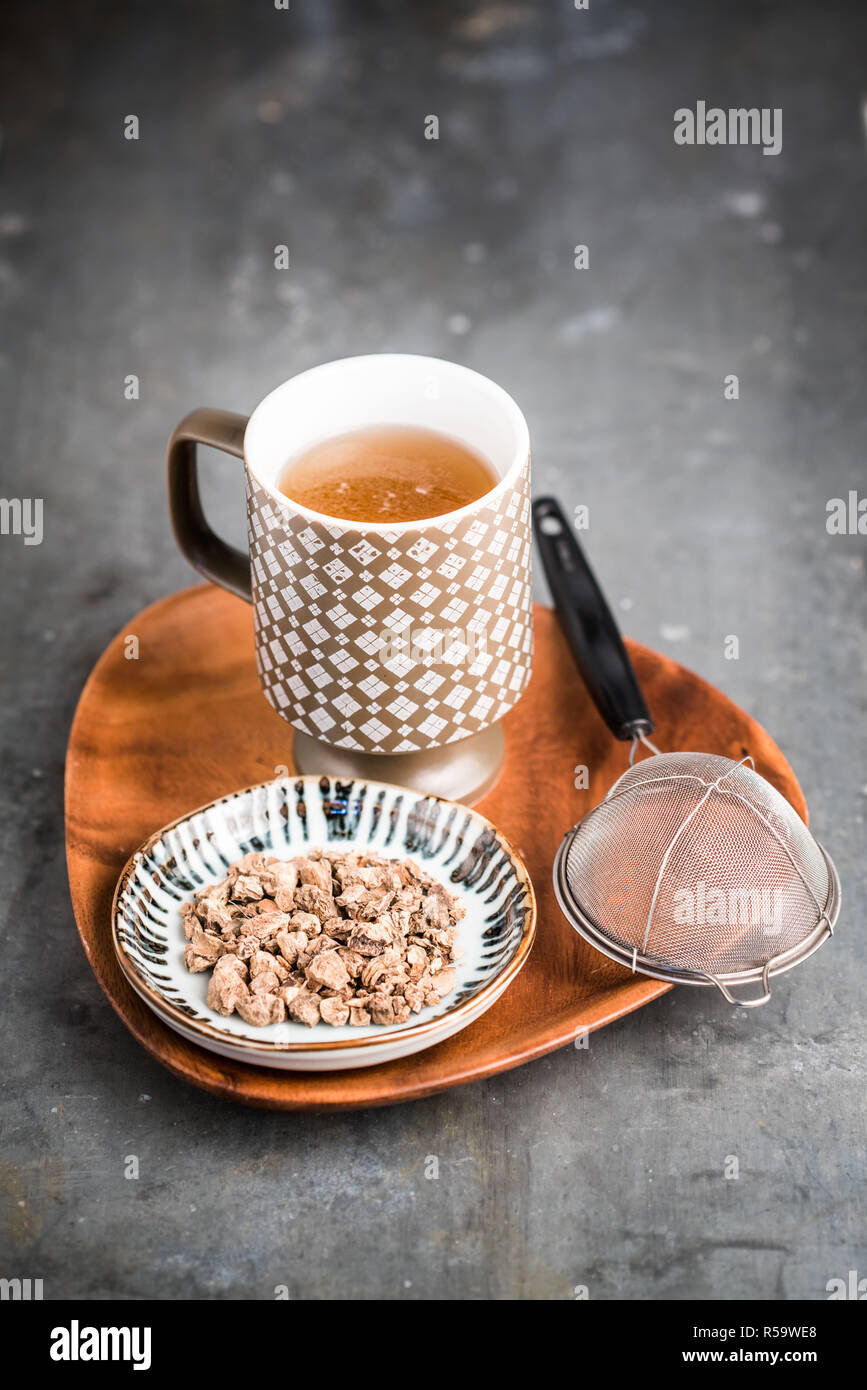 Tea made from Devil's claw (Harpagophytum procumbens) roots Stock Photo ...