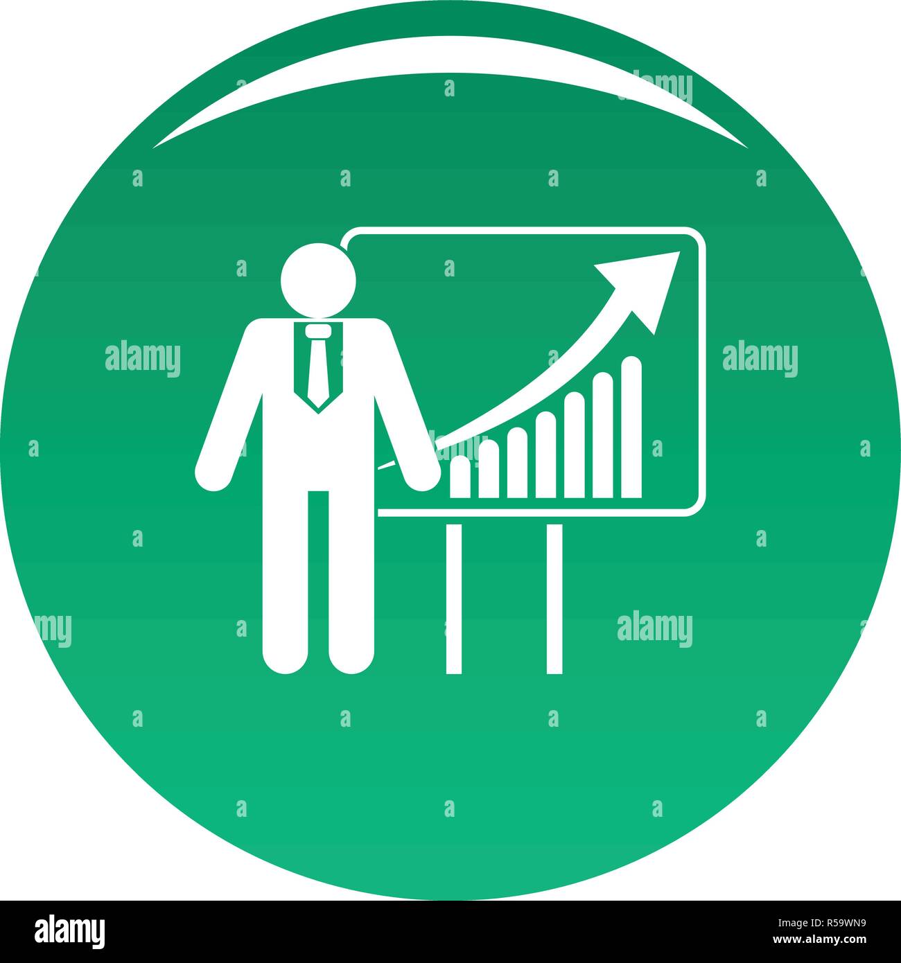 Man with diagram icon. Simplev illustration of man with diagram vector ...