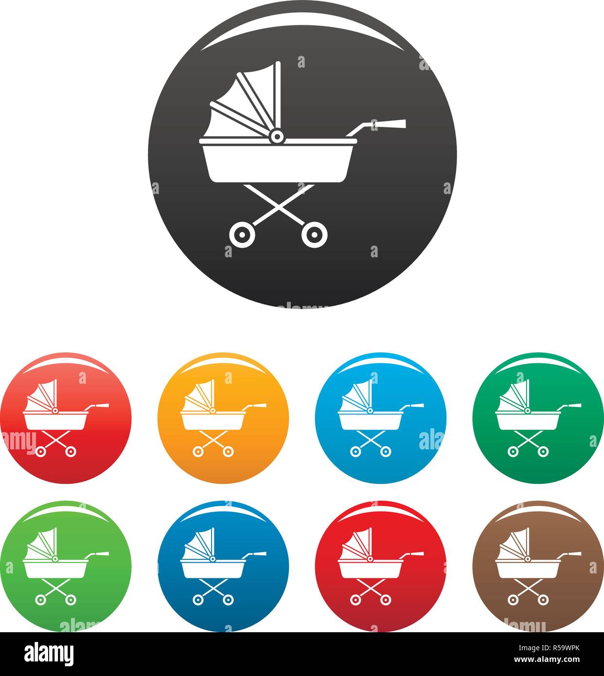 Baby carrycot isolated on white hi-res stock photography and images - Alamy