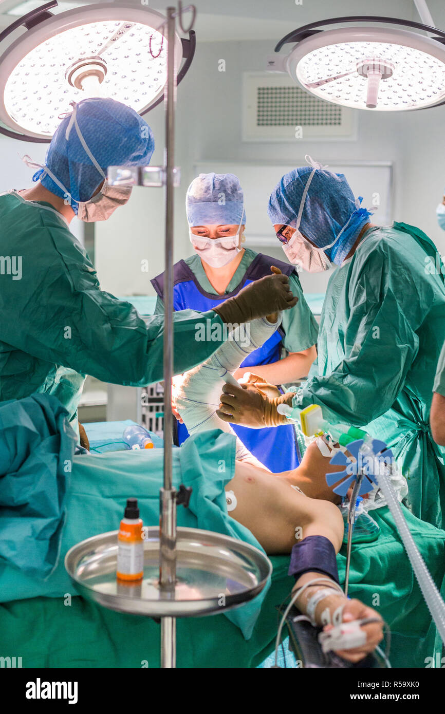 Laying of band-aid after Open Reduction and Internal Fixation (ORIF) of ...