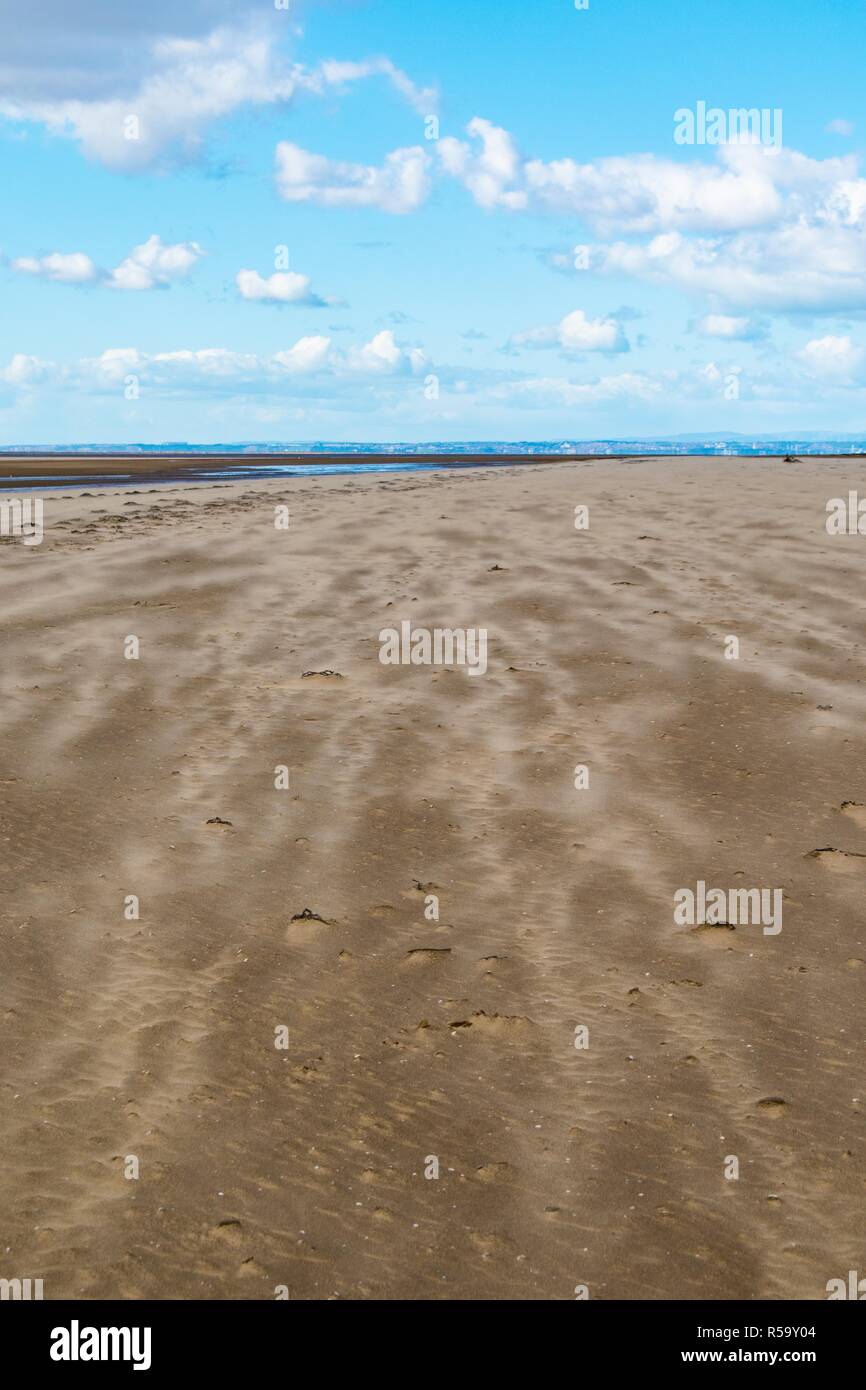 Wind swept beach Burnham on Sea Stock Photo - Alamy