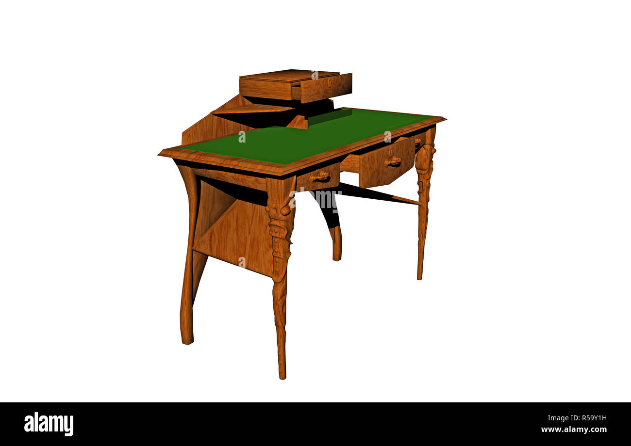 antique desk isolated Stock Photo - Alamy