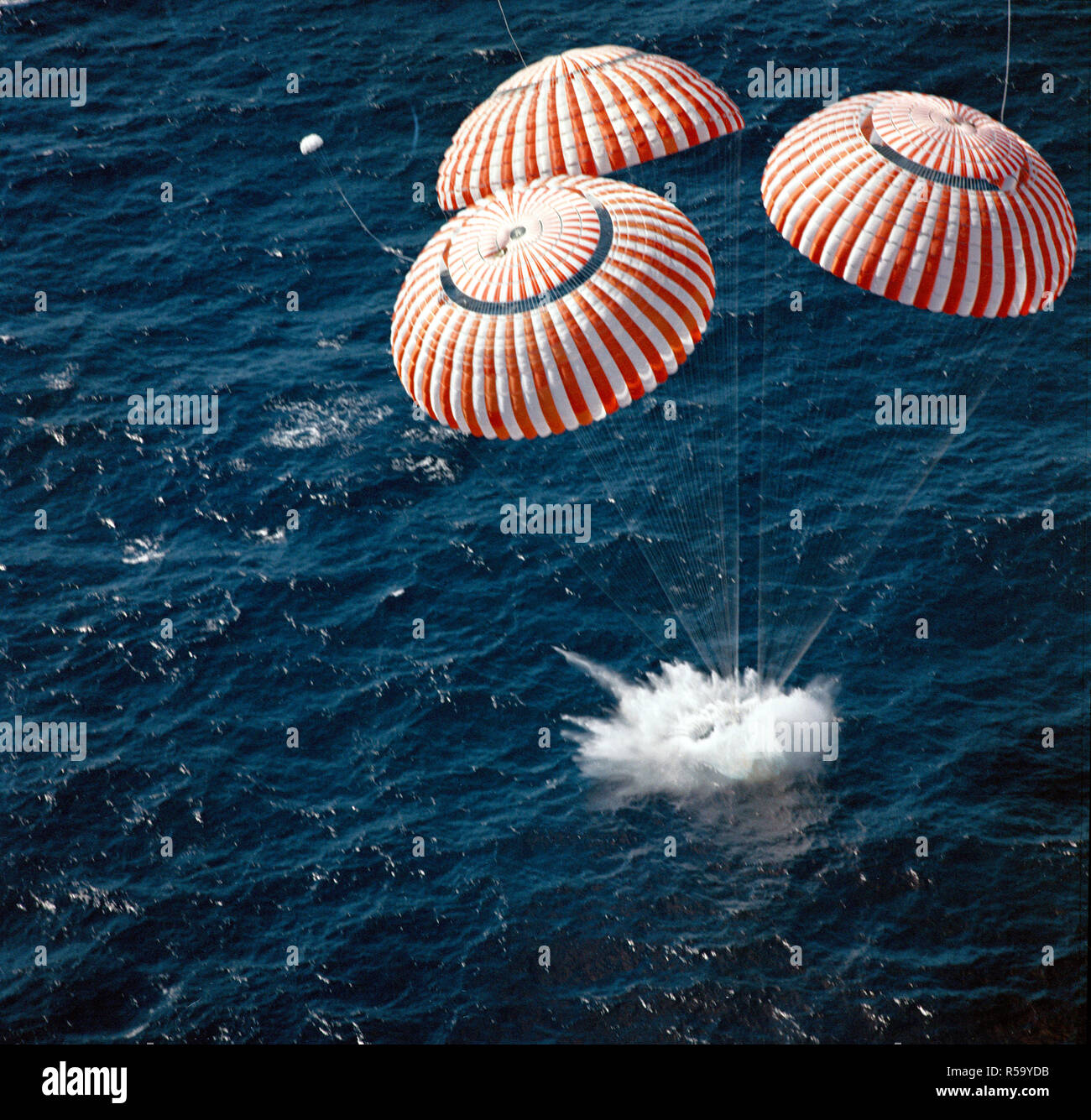 (27 April 1972) --- The Apollo 16 Command Module (CM), with astronauts ...