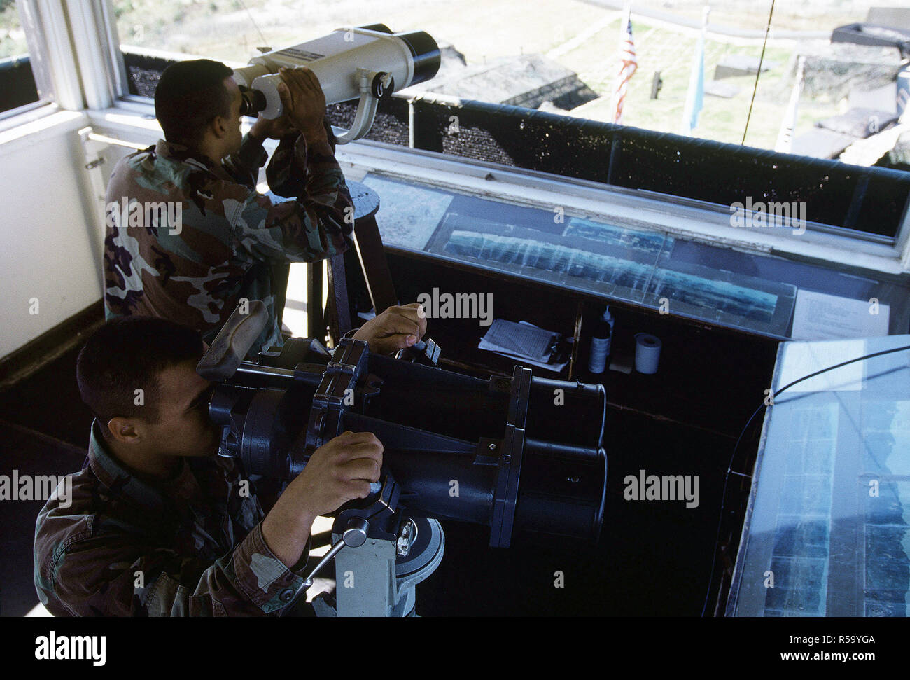 10/20/1998 - Soldiers keep an eye out for North Korean activity from ...