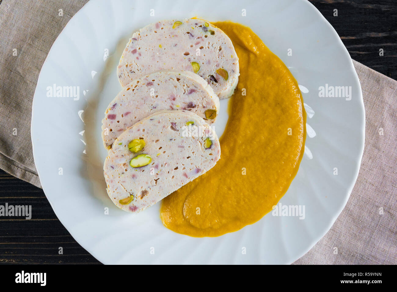 Cold meat made of chicken and pistachios Stock Photo - Alamy
