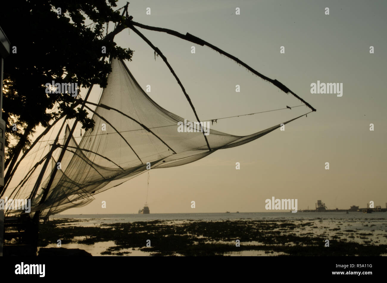 Fishing boat net catching fish hi-res stock photography and images - Alamy