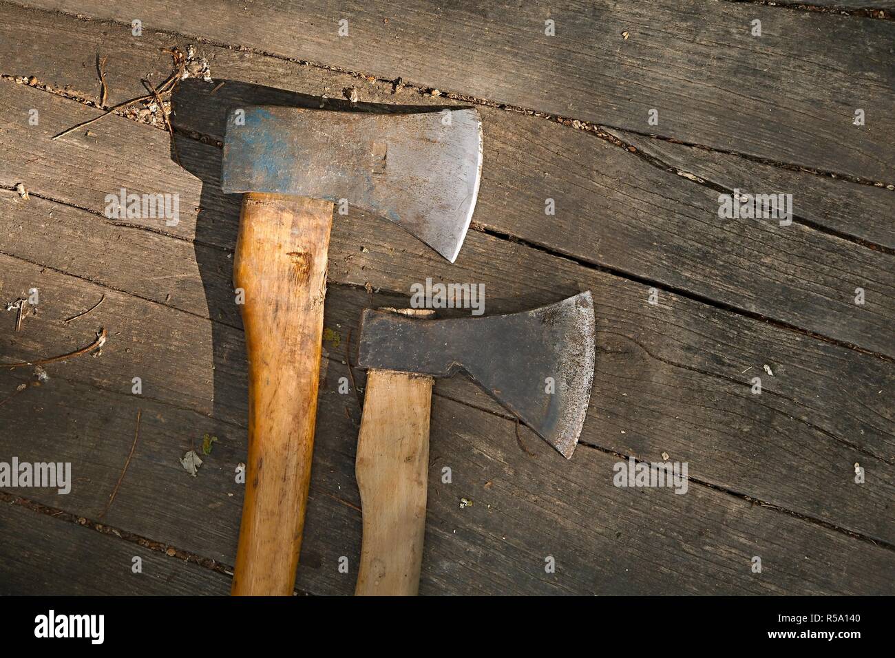 Aged axes hi-res stock photography and images - Alamy